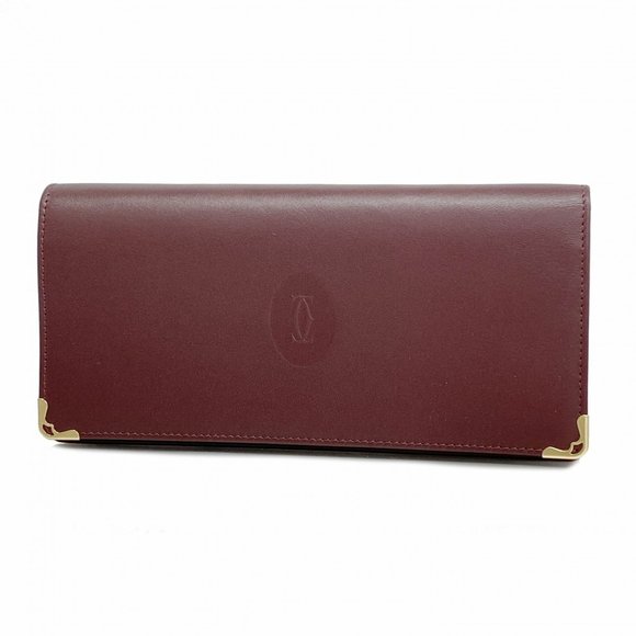 Cartier | Bags | Cartier Long Wallet Must Leather Bordeaux Classic ...